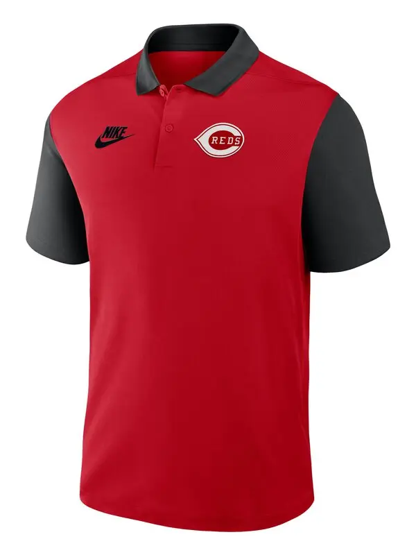 Nike Cincinnati Reds Cooperstown Victory Dri-fit Mlb Polo - Red