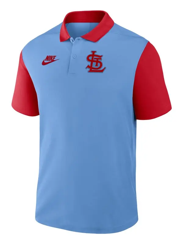 Nike St. Louis Cardinals Cooperstown Victory Dri-fit Mlb Polo - Blue