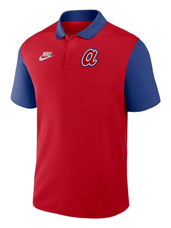 Nike Atlanta Braves Cooperstown Victory Dri-fit Mlb Polo - Red