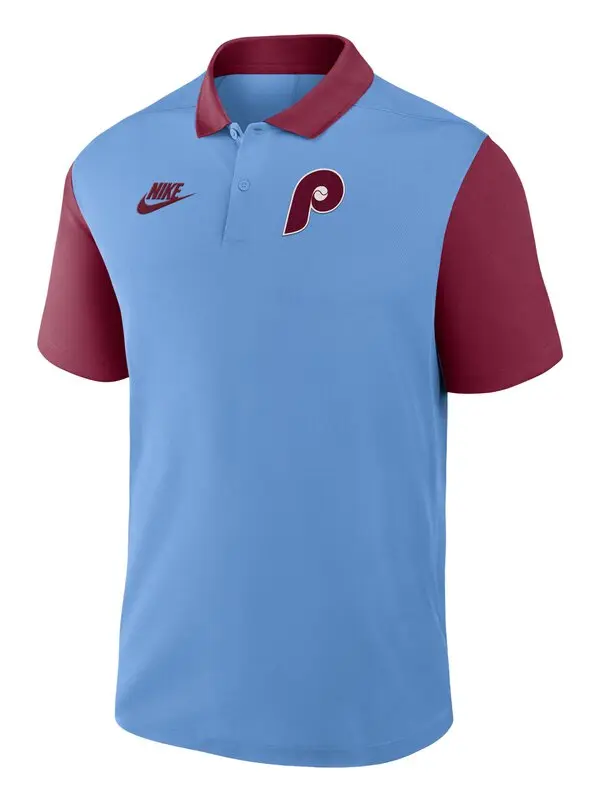 Nike Philadelphia Phillies Cooperstown Victory Dri-fit Mlb Polo - Blue