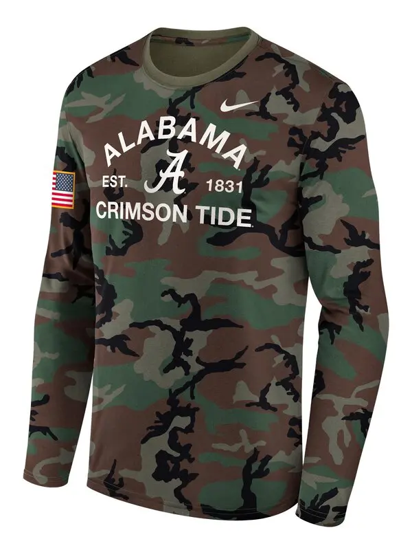 Nike Alabama 2025 Military Appreciation Legend Dri-fit College Long-sleeve T-shirt - Green