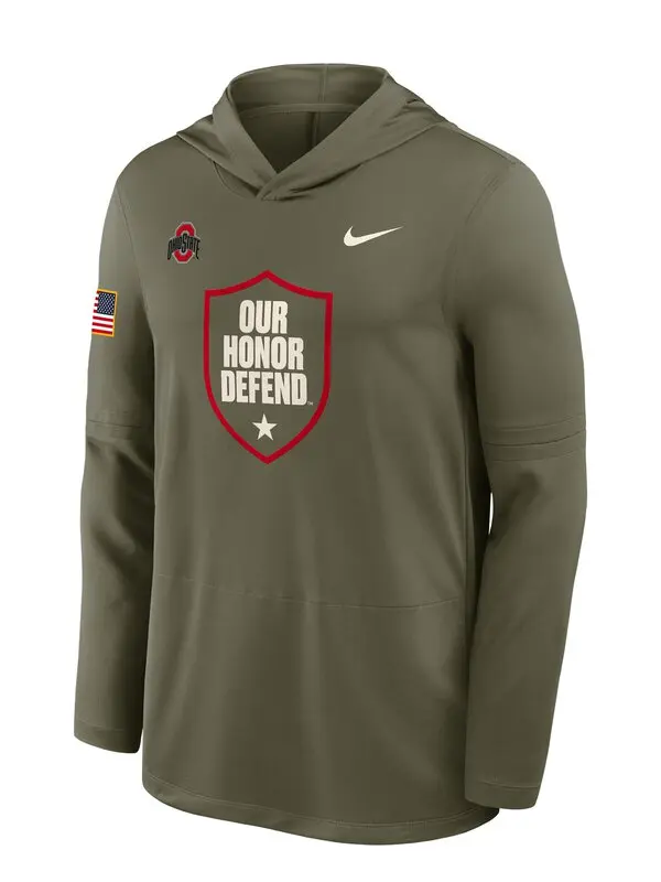 Nike Ohio State 2025 Military Appreciation Dri-fit College Long-sleeve Hooded Top - Green
