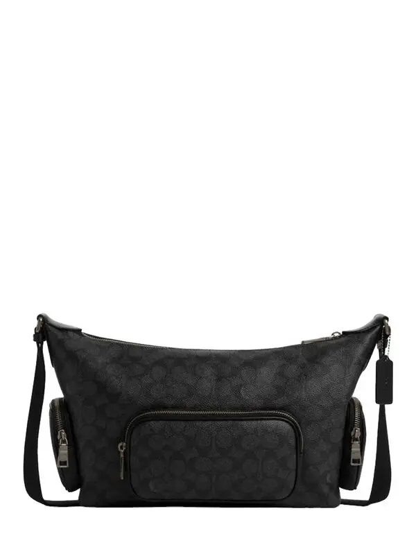 COACH Finn Crossbody Bag With Pockets - Signature Canvas/gunmetal/charcoal/black