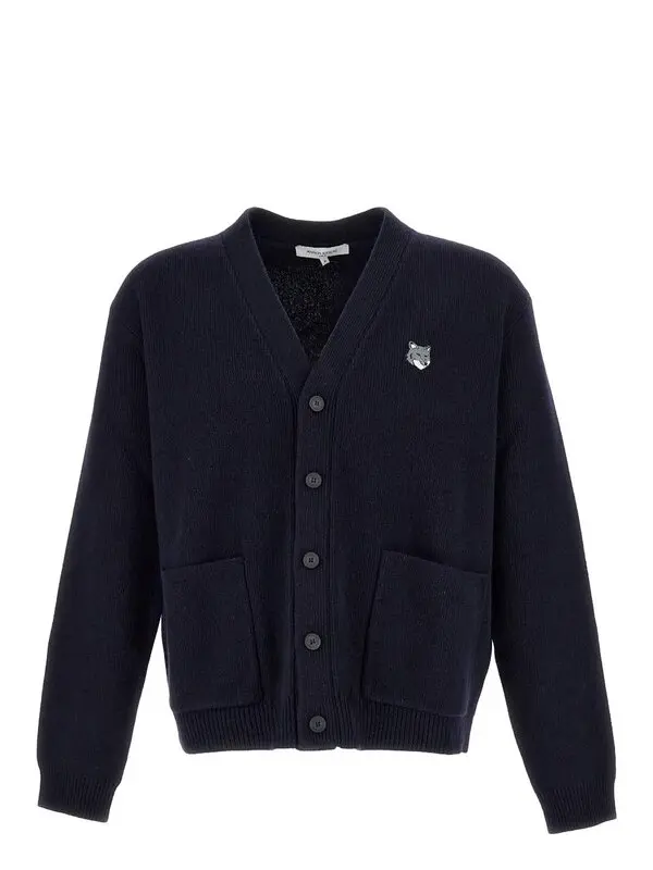 Maison Kitsuné Virgin Wool Cardigan - Blue