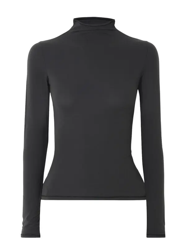 SKIMS Stretch-jersey Turtleneck Top - Black