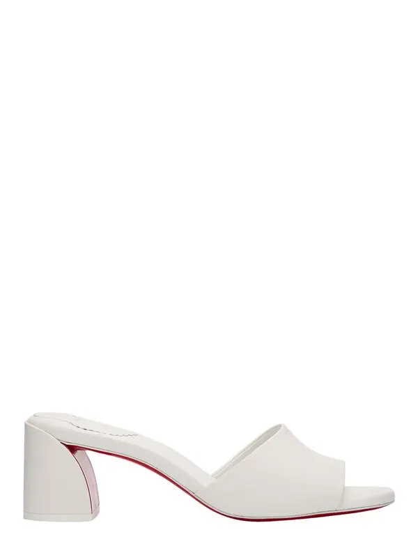 CHRISTIAN LOUBOUTIN 55mm Jane Leather Mule Sandals - Bianco