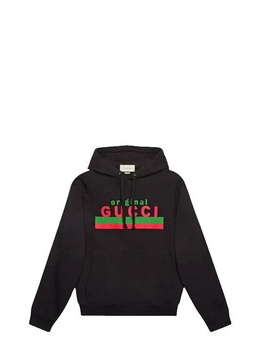 Gucci Printed Hooded Sweatshirt - Black