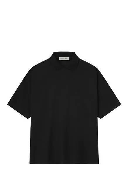 Fear Of God Essentials Pique 90's Polo Sleeve Tee Shirt - Jet Black