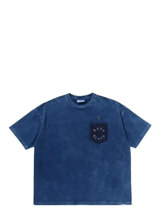 A BATHING APE Black Paisley Pocket I Tee Shirt - Blue