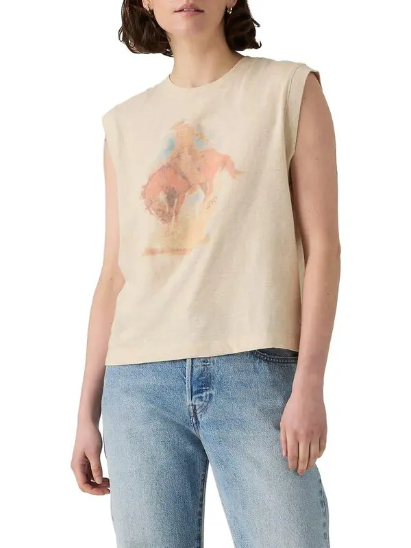 LEVI'S Boxy Graphic Tank - Western Archival Faded Cowboy