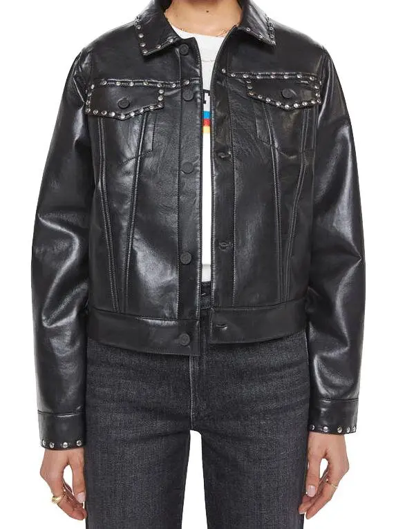 MOTHER Bruiser Recycled Leather Jacket - Party Crasher
