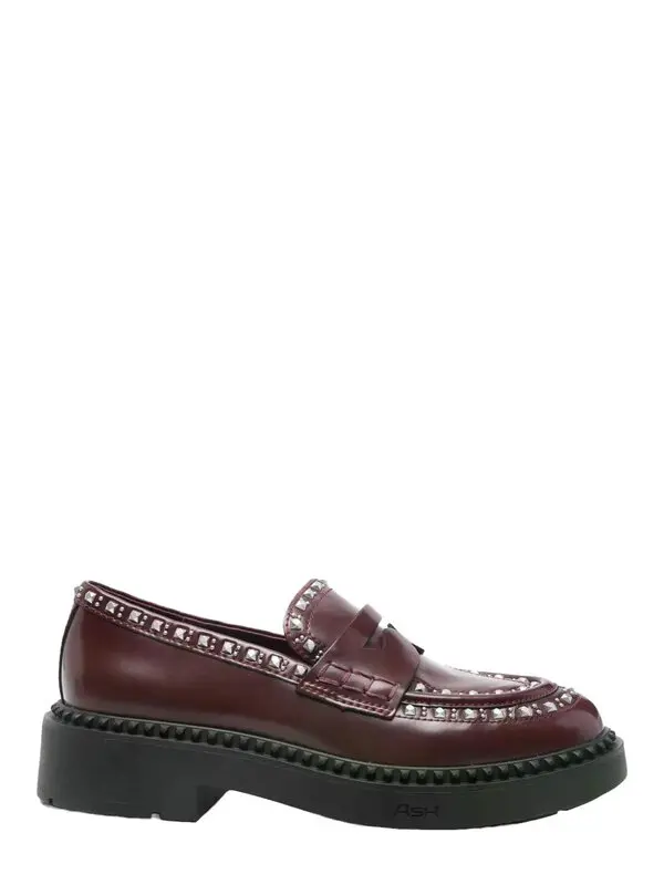Ash Studded Leather Loafers - Red