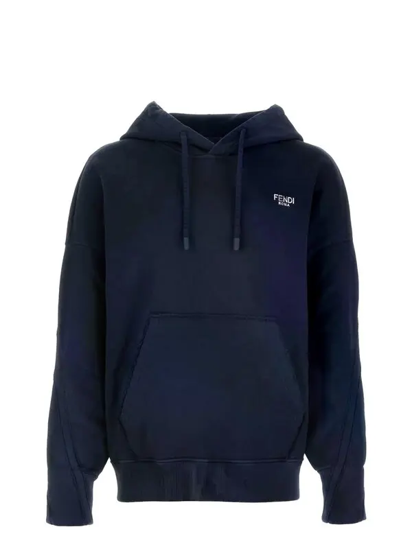 Fendi Logo-lettering Hoodie - Blue