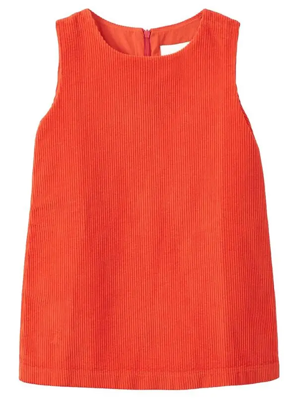 VILD HOUSE OF LITTLE Organic Cotton Corduroy Dress - Dark Coral