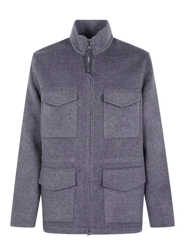 Aspesi Zip-up Jacket With Pockets - Grey