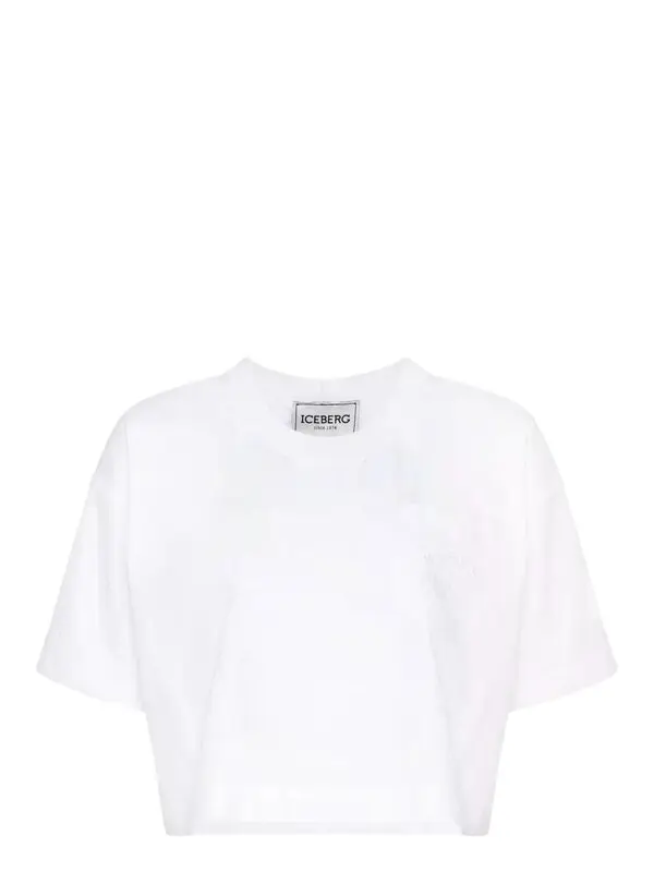 Iceberg Cropped Cotton T-shirt - White