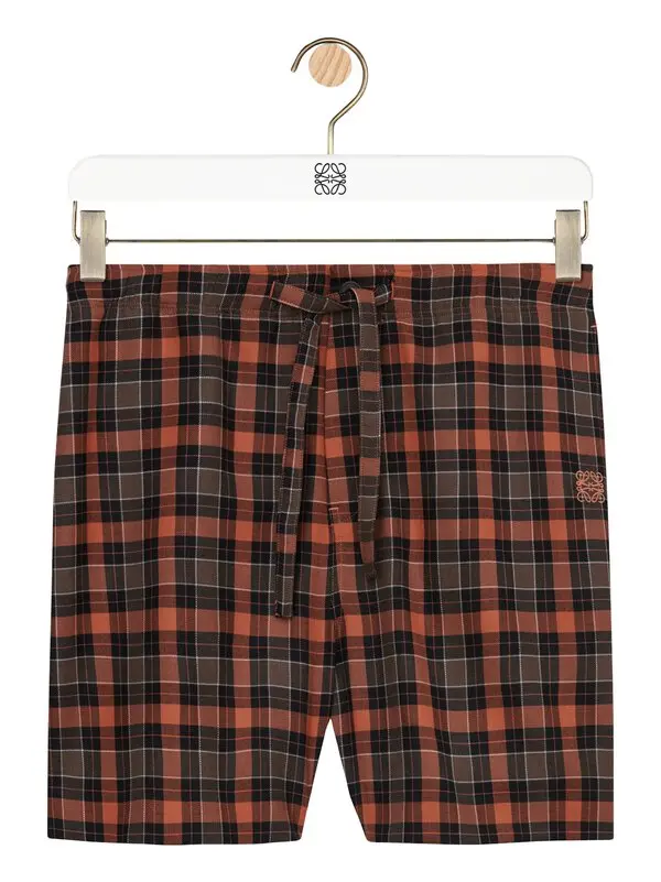 Loewe Check Drawstring Shorts - Orange