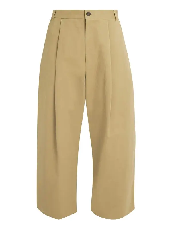 Studio Nicholson Cotton Pleated Sorte Trousers - Beige