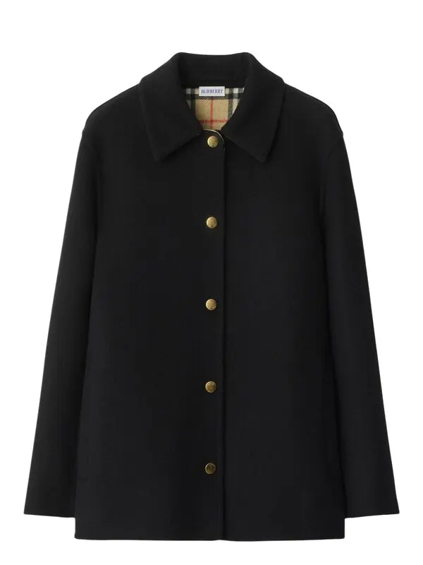 Burberry Wool Twill Overshirt - Black
