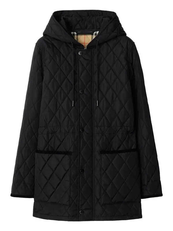 Burberry Nylon Quilted Parka - Black