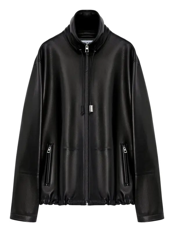 Loewe Leather Track Jacket - Black