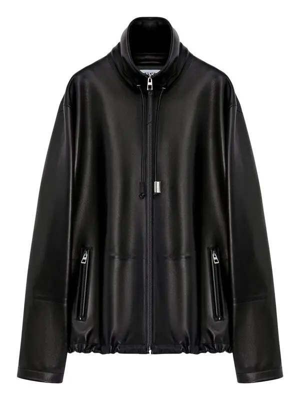 Loewe Leather Track Jacket - Black