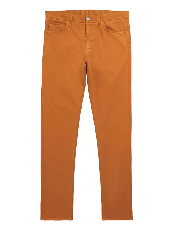 Isaia Stretch Cotton-cashmere Slim Fit Jeans - Orange
