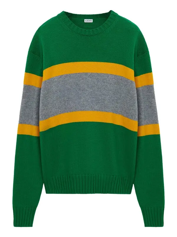 Loewe Striped Wool Sweater - Green