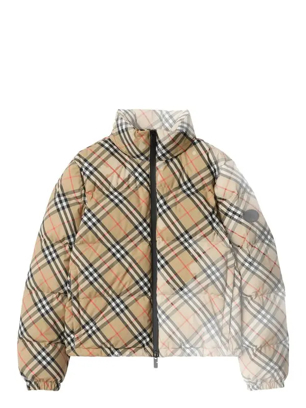 Burberry Check Ambleside Puffer Jacket - Beige