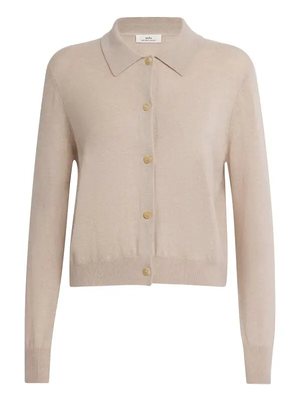 Arch4 Cashmere Collared Wrexham Cardigan - Beige