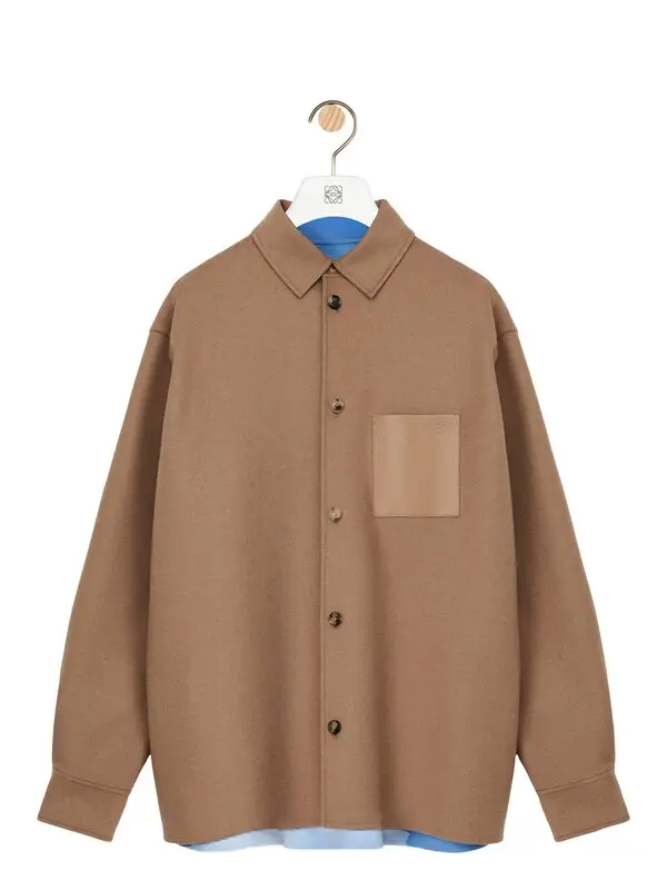 Loewe Wool-cashmere Anagram Overshirt - Brown