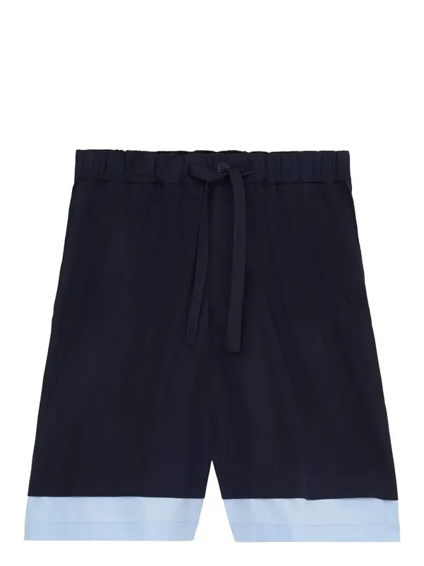 Loewe Cotton-blend Two-tone Shorts - Navy