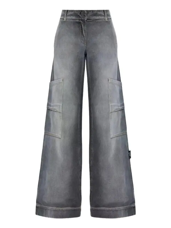 Off-White Cargo-pocket Denim Jeans - Grey