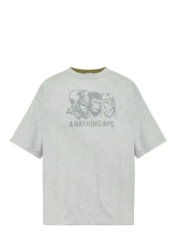A BATHING APE Double Face Cotton T-shirt - Grey