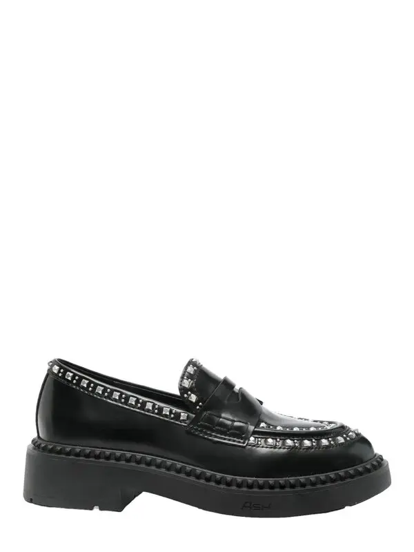 Ash Mikka Leather Loafers - Black