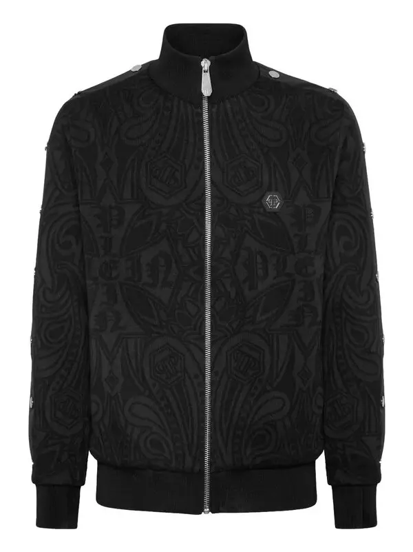 Philipp Plein Chrome Crest Track Jacket - Black