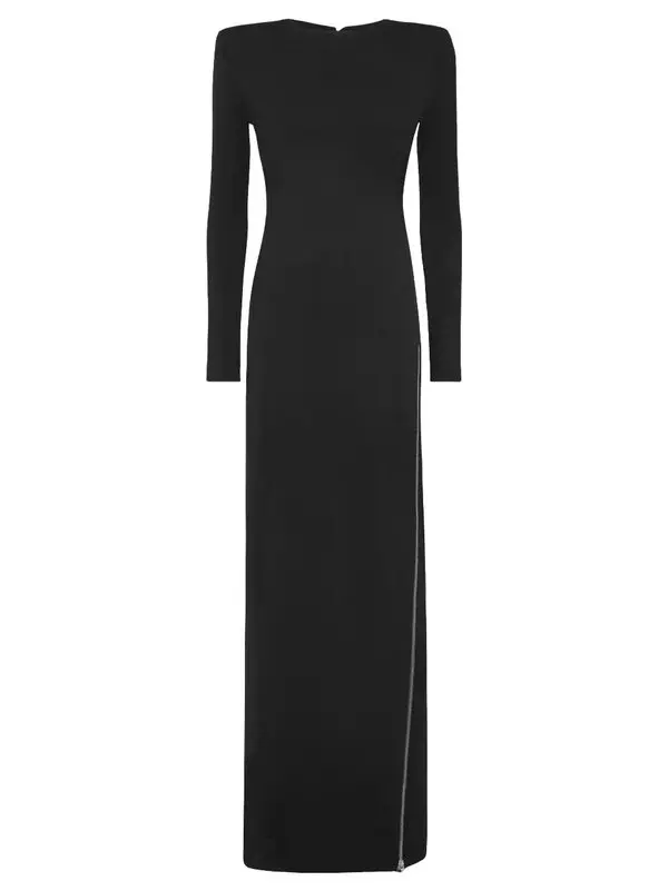 Philipp Plein Long-sleeve Side-zip Maxi Dress - Black