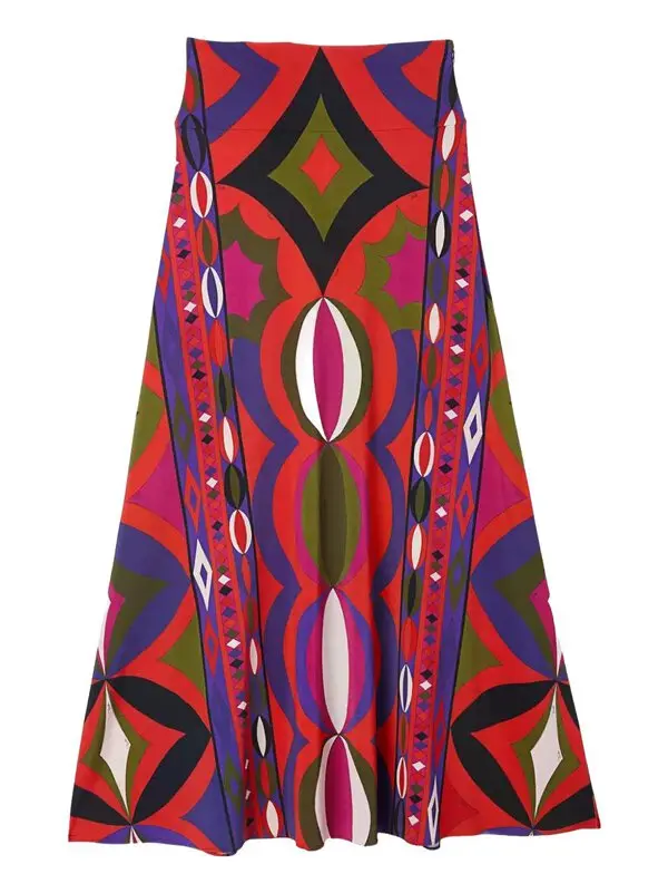 Emilio Pucci Collane Print Maxi Skirt - Red