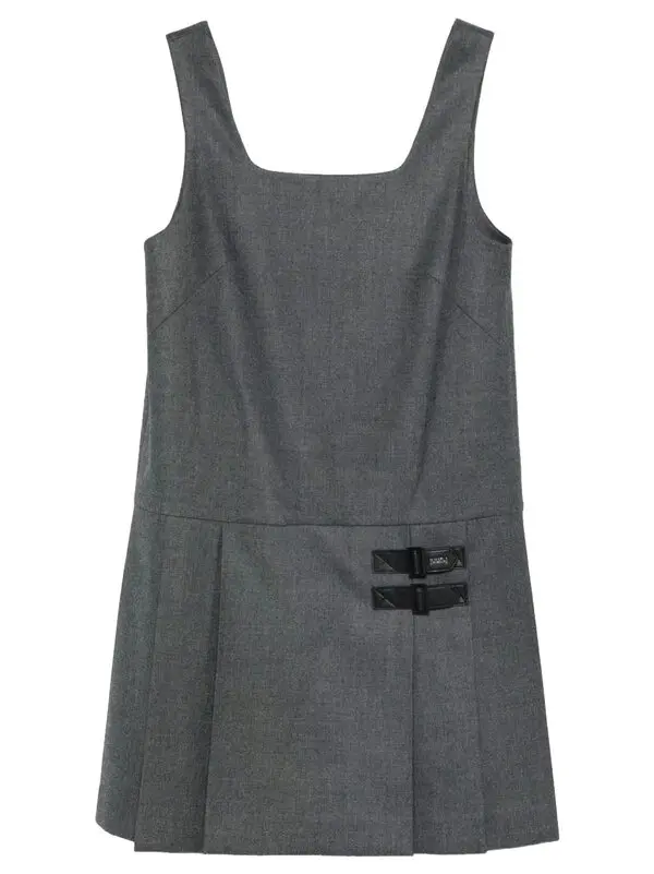 JUUN.J Pleated Mini Dress With Buckle Detail - Grey