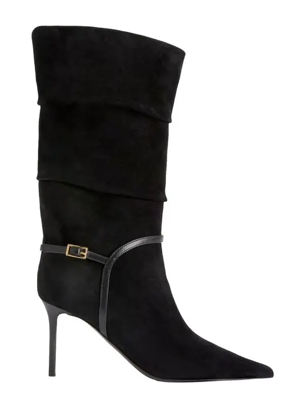 GIUSEPPE ZANOTTI 85mm Secret Pleated Suede Boots - Black