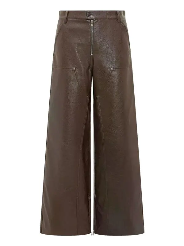 MSGM Leather Trousers - Brown
