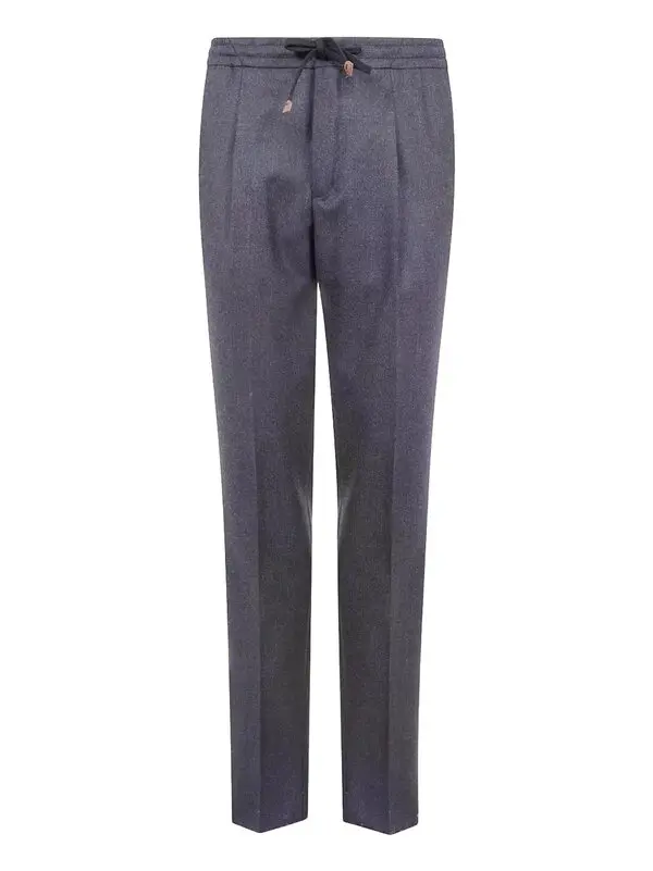 Incotex Pleated Drawstring Trousers - Grey