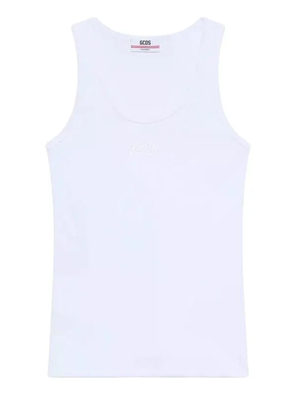 Gcds Logo-embroidered Tank Top - White