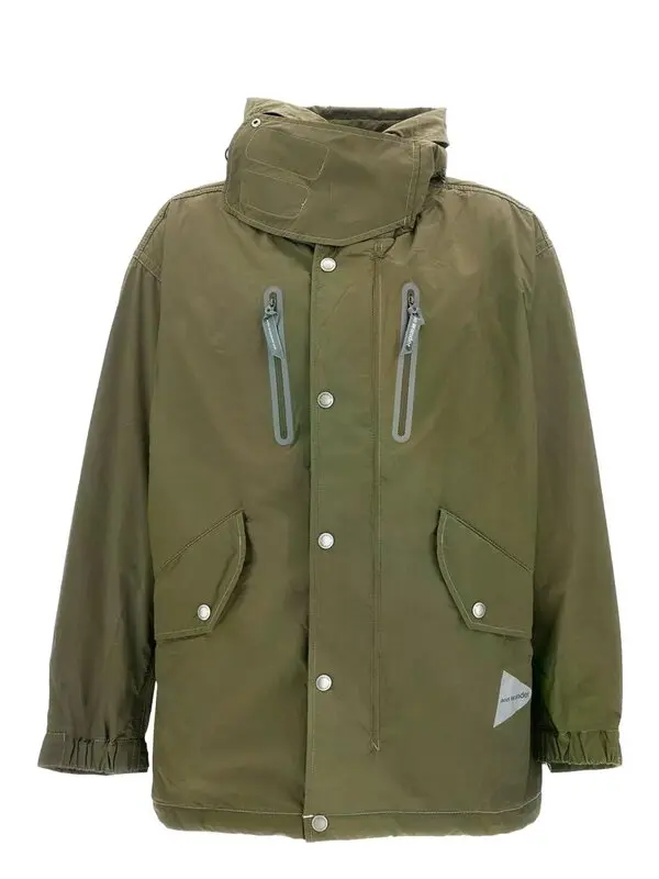 AND WANDER Reflective Hooded Jacket - Green