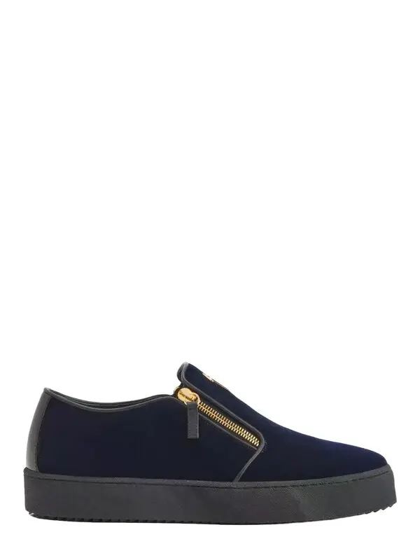 GIUSEPPE ZANOTTI Signature-detail Zipped Slip-ons - Blue