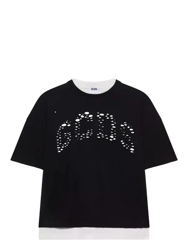 Gcds Perforated Layered T-shirt - Black