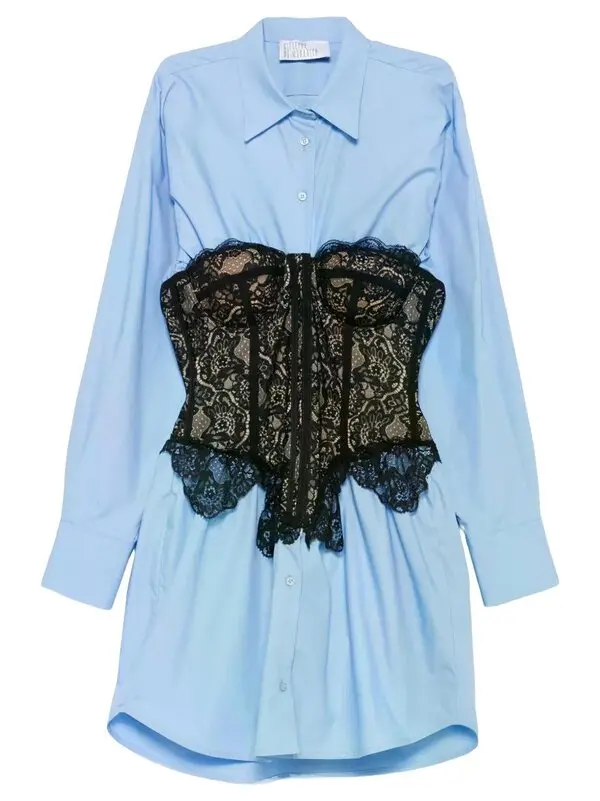 Giuseppe Di Morabito Lace-corset Shirt Dress - Blue