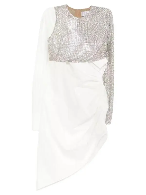 Giuseppe Di Morabito Rhinestone-embellished Draped Dress - White