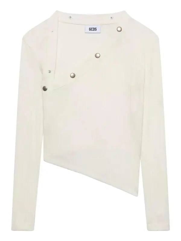 Gcds Button Asymmetric Blouse - White