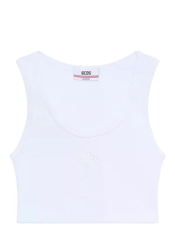 Gcds Ribbed Tank Top - White